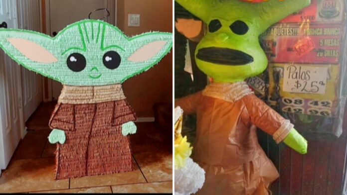 VIDEO: Pide una piñata de Baby Yoda para una fiesta, le llega otra ...