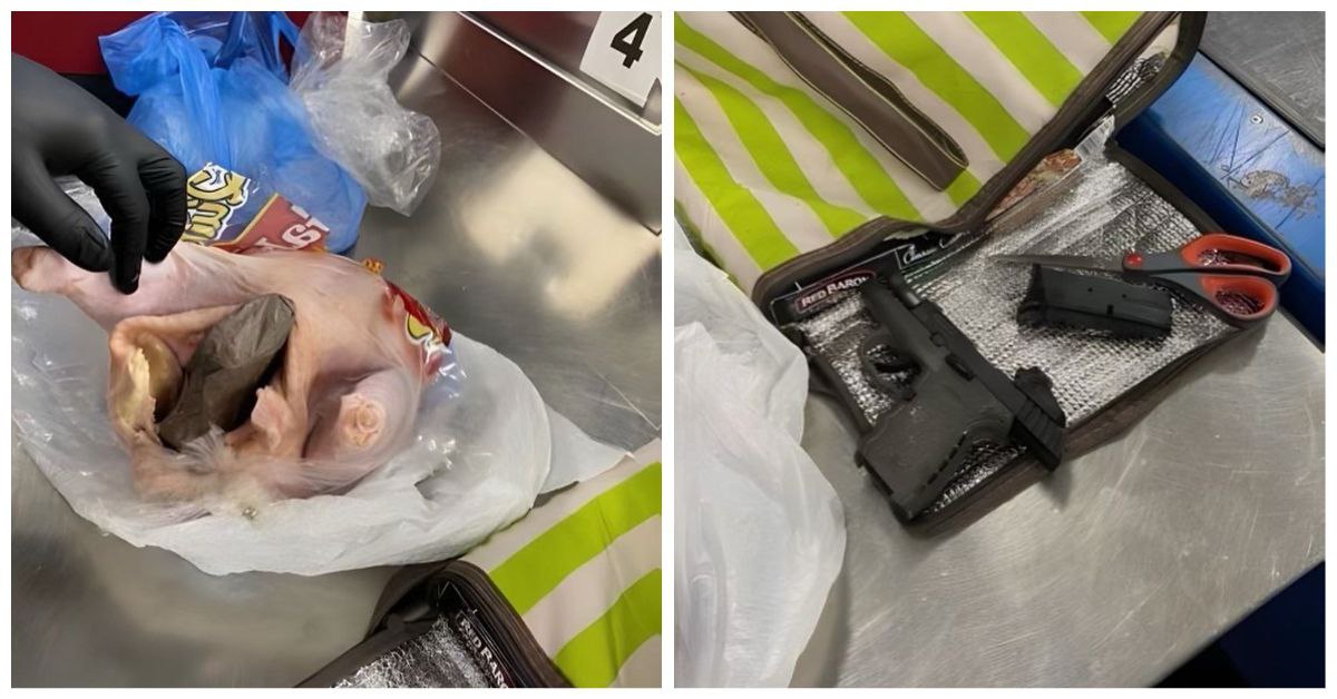 Descubren un arma de fuego escondida en un pollo crudo en un aeropuerto ...