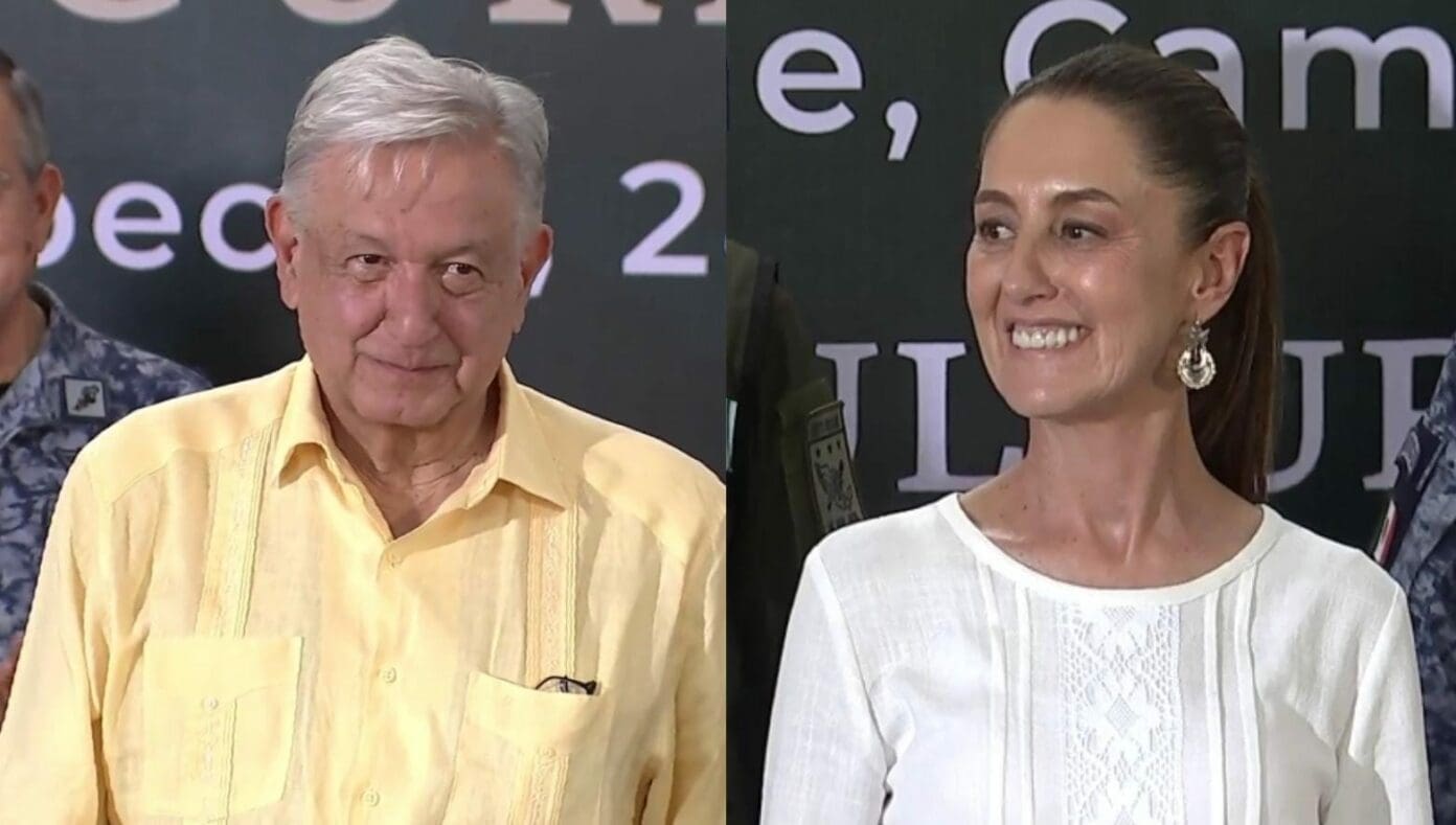 Video: Inician AMLO y Claudia Sheinbaum su gira por el sureste; visitan ...