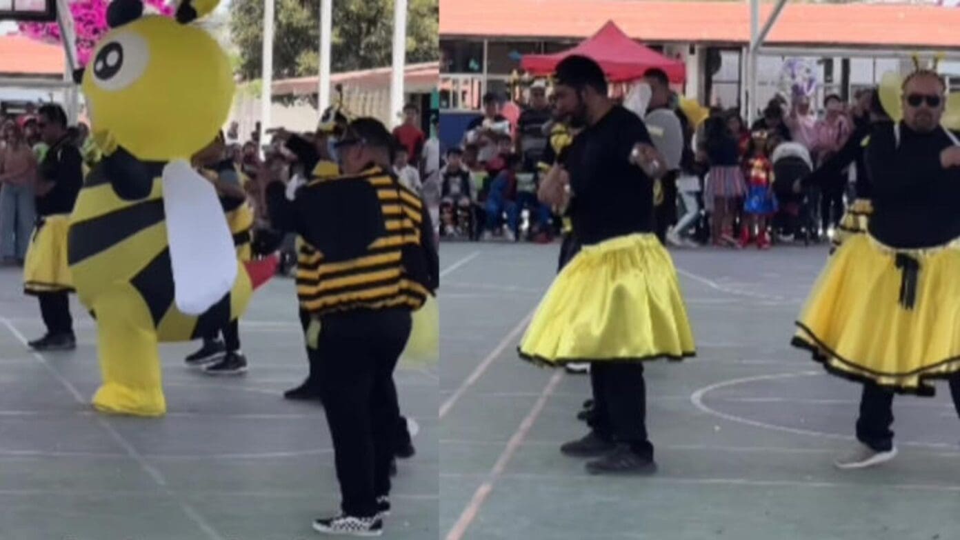 Video: Padres se dizfrazan de abejitas y realizan cómico baile en ...