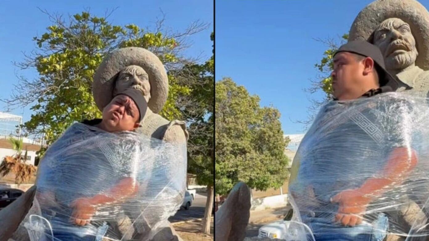 Youtuber es emplayado en monumento a Don Quijote de la Mancha en Los ...