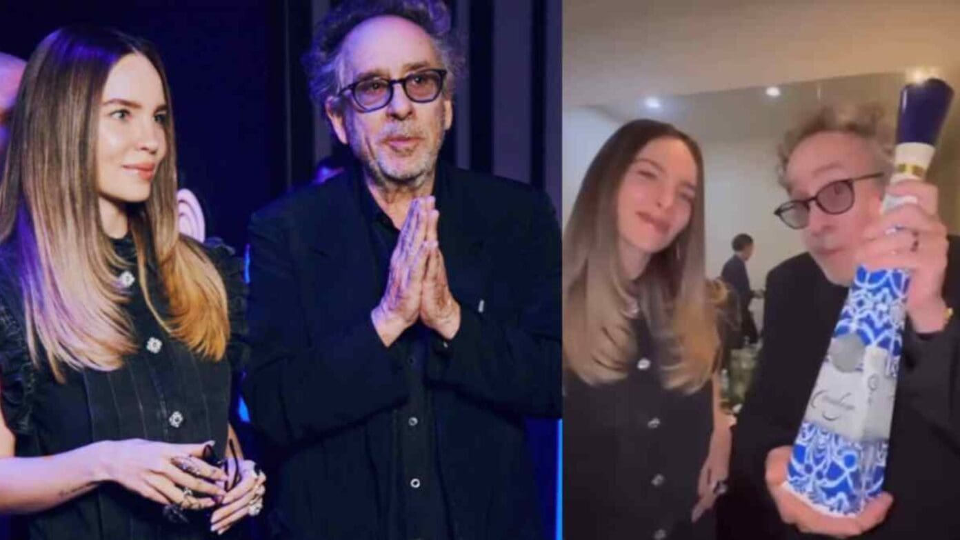 Video: Belinda le regala lujosa botella de tequila a Tim Burton durante ...