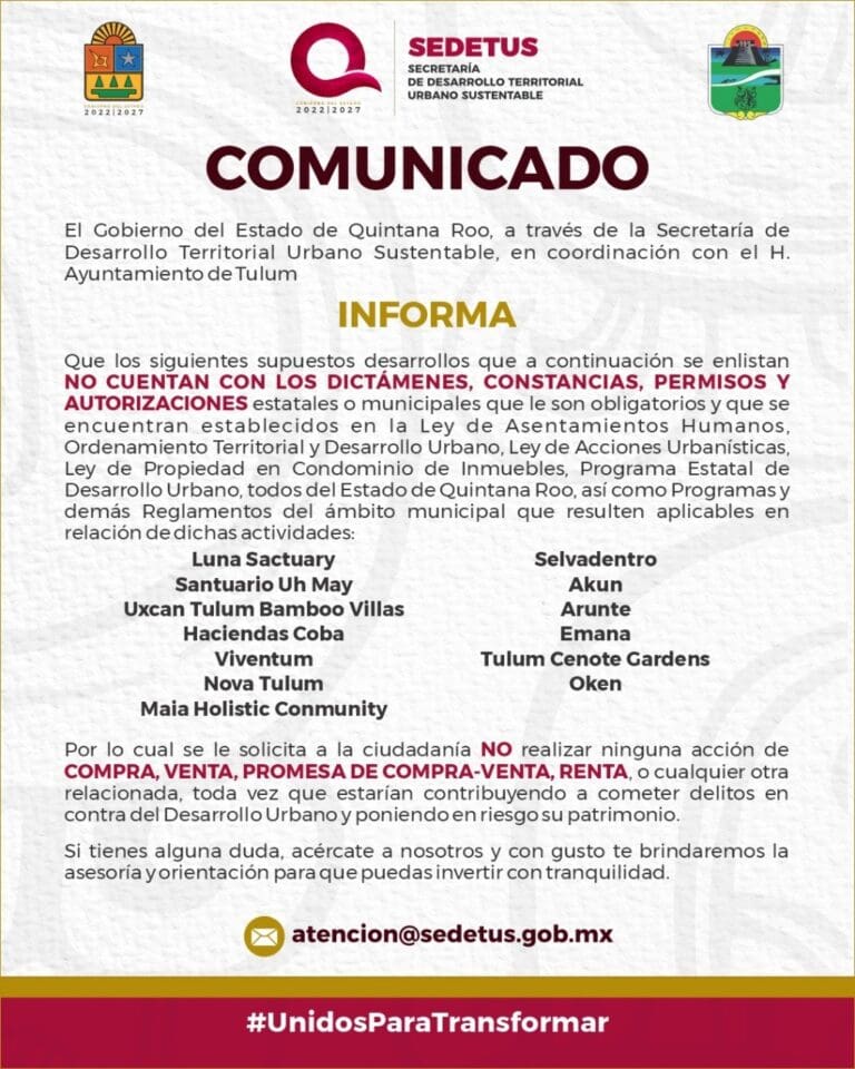 Detectan 26 desarrollos irregulares en Tulum